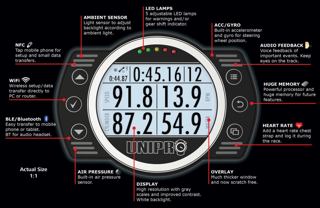 Laptimer and datalogger for karting - UniGo 7006 - Unipro Laptimer